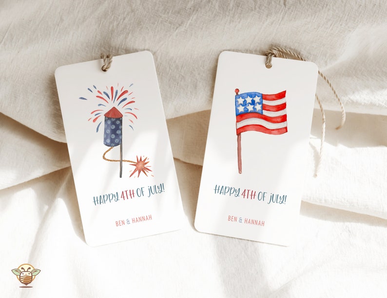 Fourth of July Gift Tag Template, Editable Gift Tag, Gift Hang Tag ...