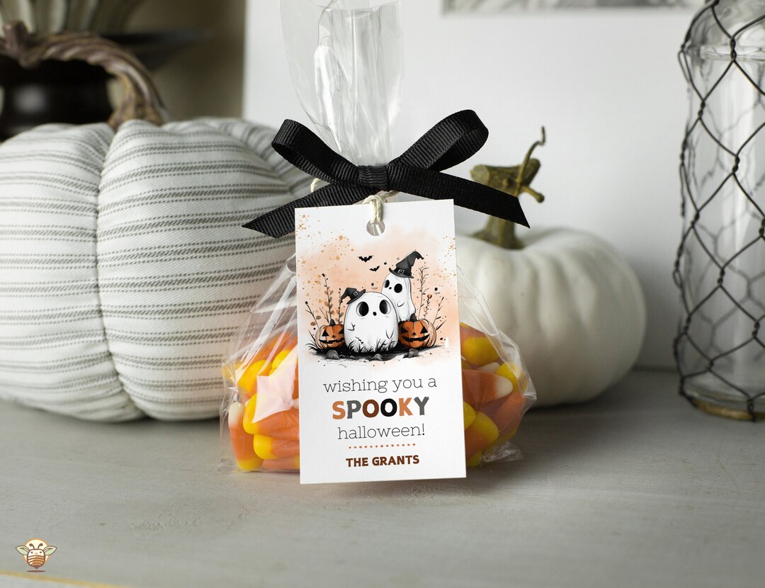 Halloween Gift Tag Template, Ghost Gift Tag, Personalized Gift Tag ...