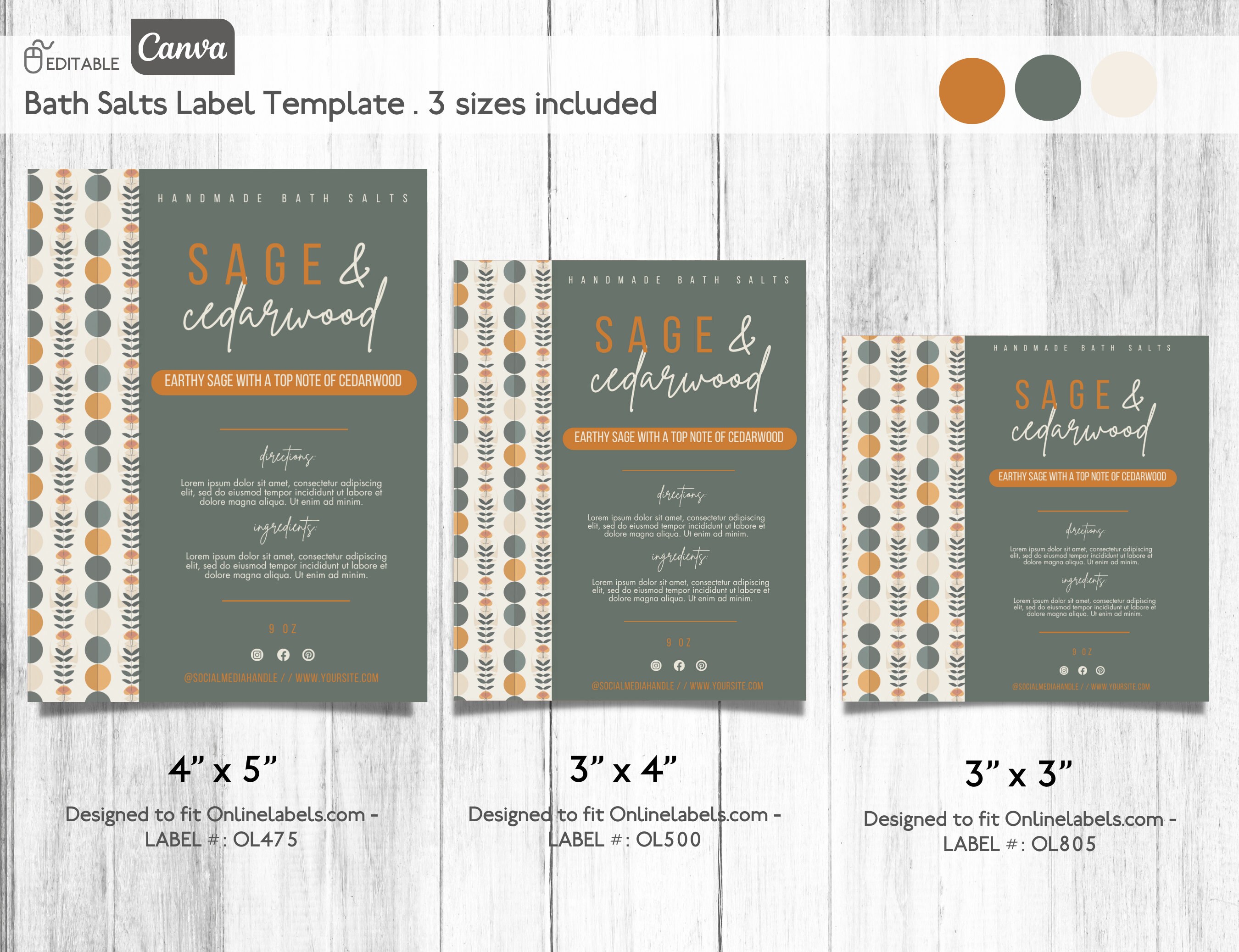 Editable Bath Salts Label Template, Product Pouch Template, Bath Salts ...