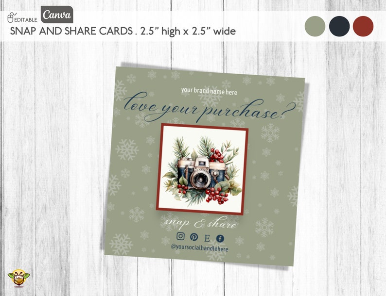 Holiday Snap & Share Card Template, Canva Editable (instant Download ...