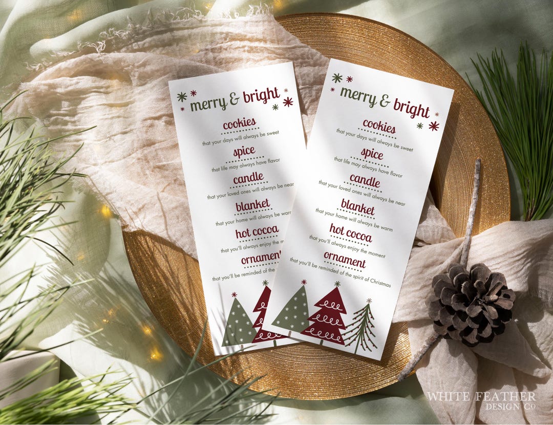 Holiday Gift Basket Card, Ready to Print Gift Card, Holiday ...