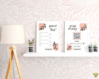 Editable Price List and Scan-to-pay Canva Template Digital Download - Etsy