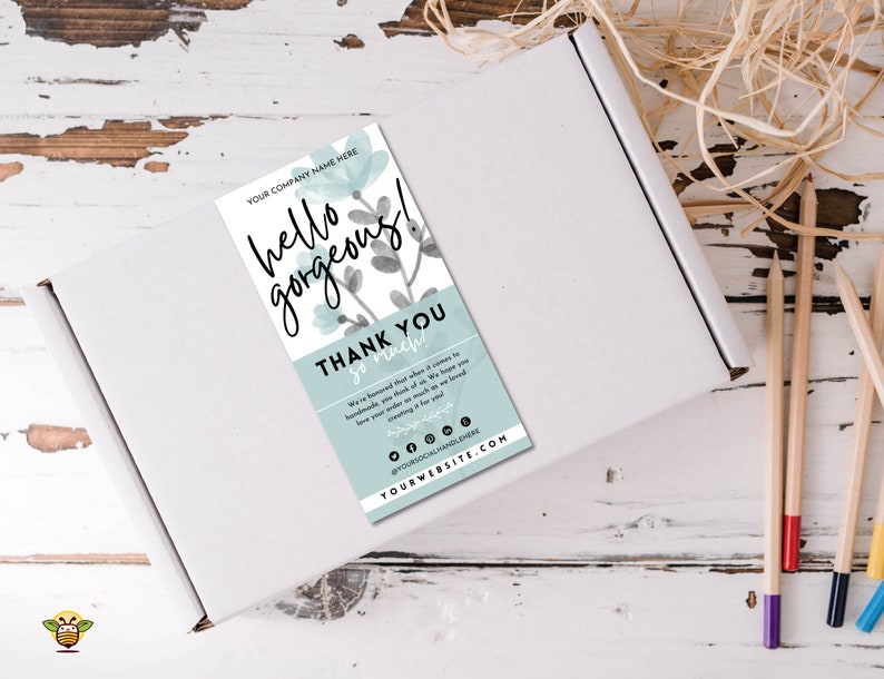 Floral Box Label Sticker Template, Pretty Packaging Label, DIY Box ...