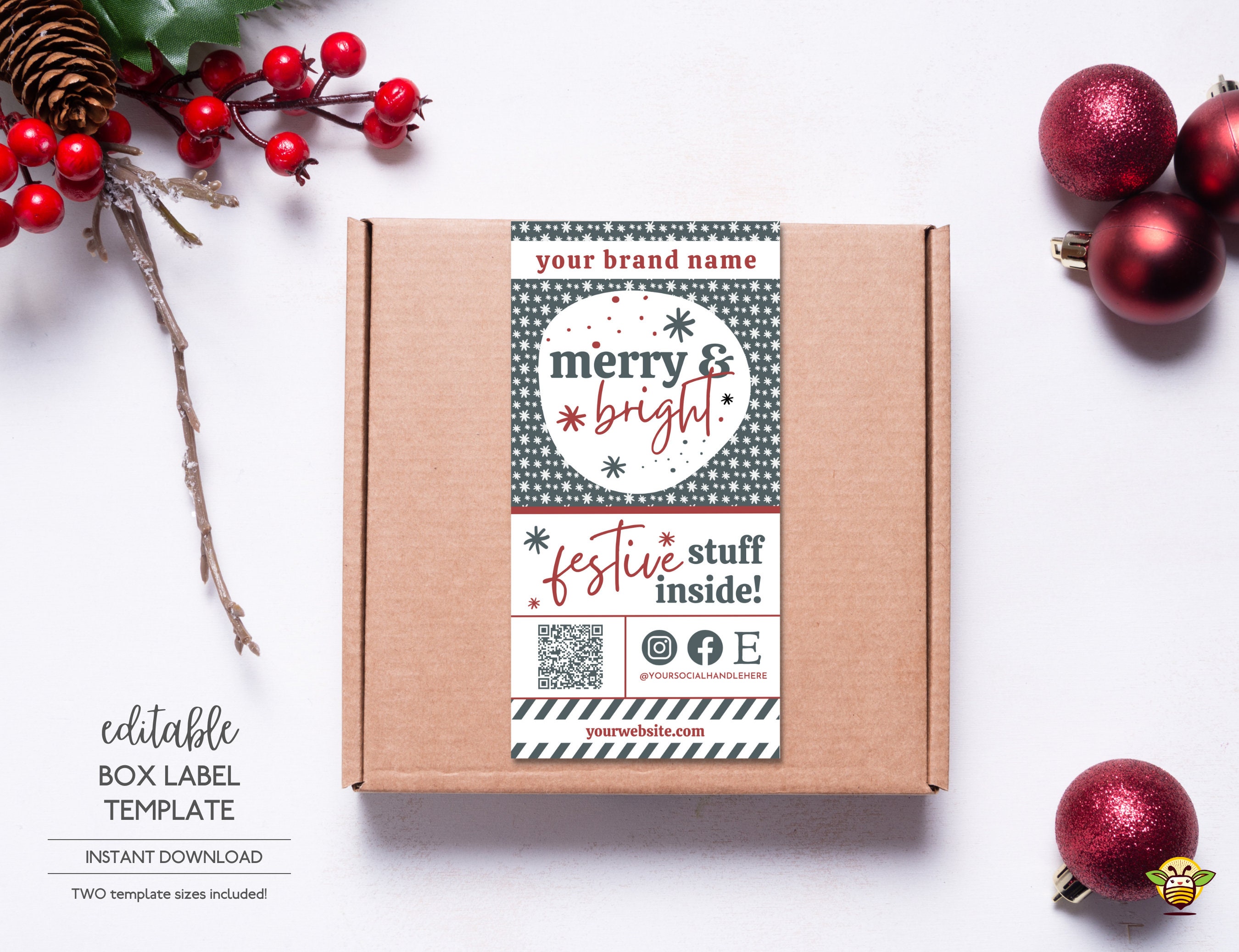 Box Label Template, Editable Packaging Labels, Order Packaging Stickers ...