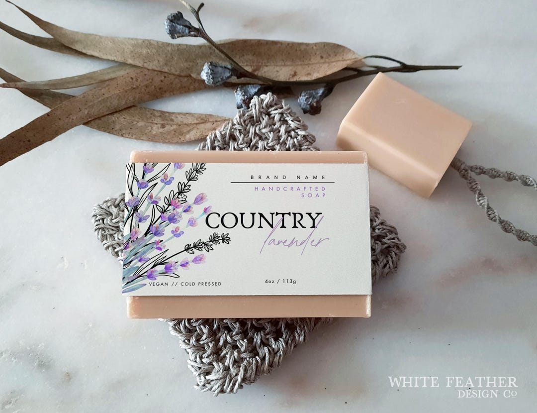 Farmhouse Soap Label Template, Editable Soap Label Template, Lavender ...