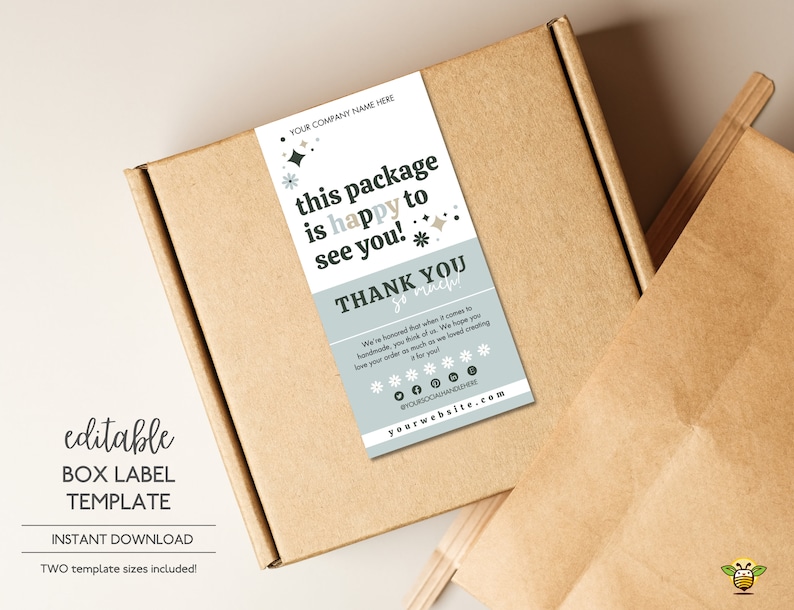 Fully Editable Box Label Template, Fun Box Label Template, Box Label ...