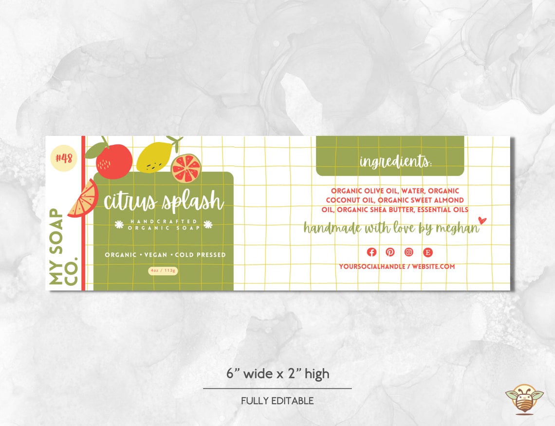 Colorful Soap Label Template, Custom Soap Label, Soap Label Template ...