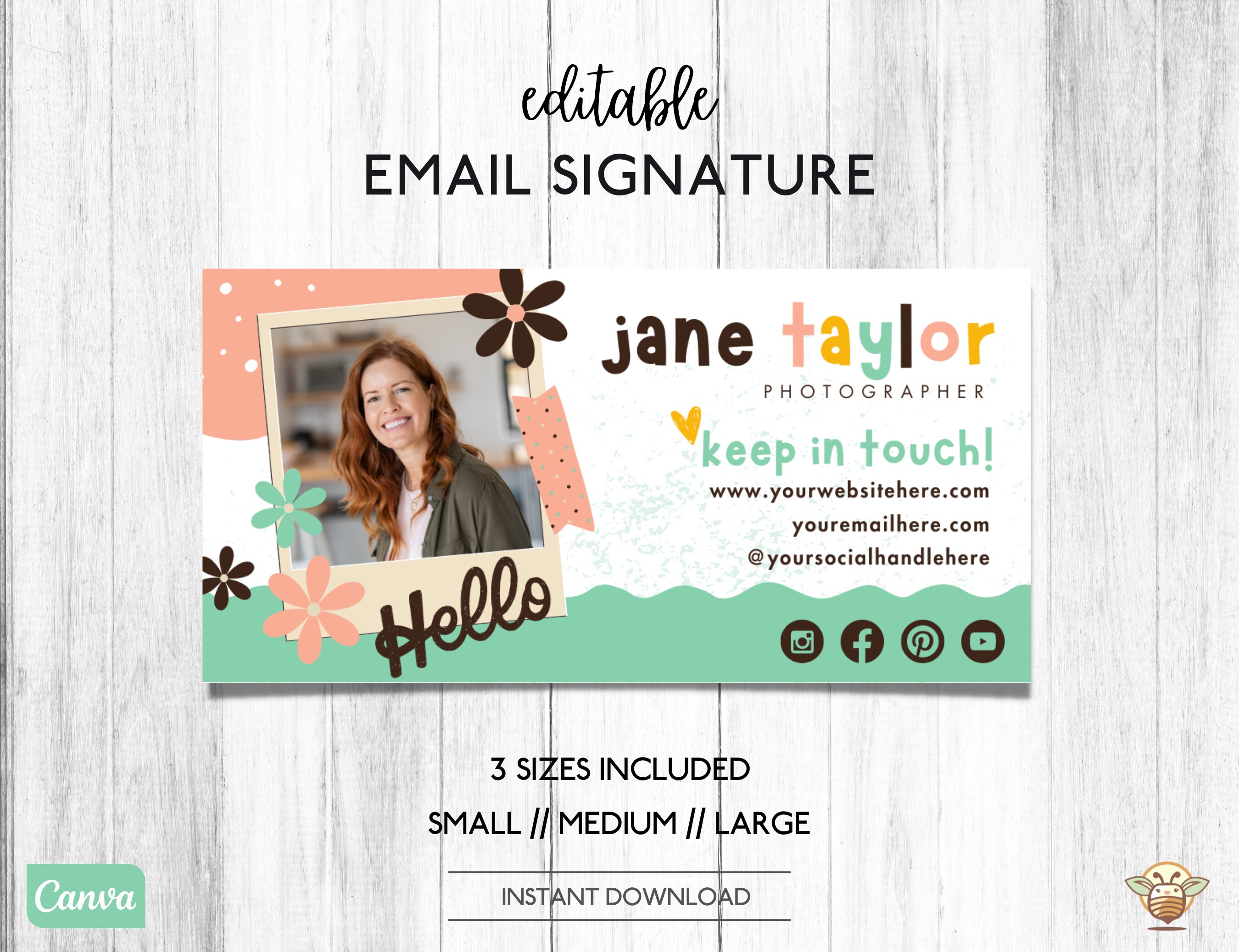 Editable Email Signature Template, Email Signature Template, Signature ...