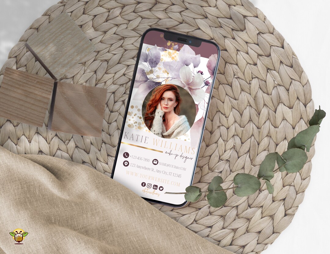 Digital Business Card Template, Editable Digital Business Card Template ...