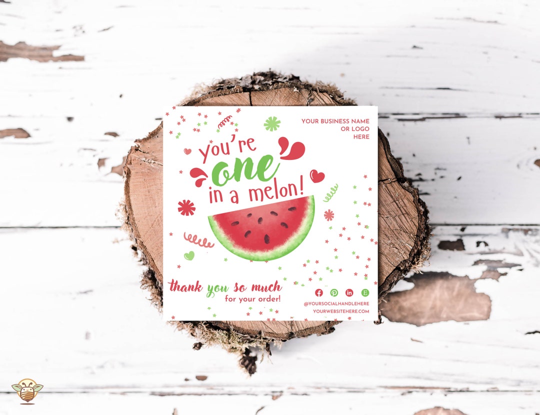 Watermelon Thank You Card Template, Summer Thank You Card Template ...