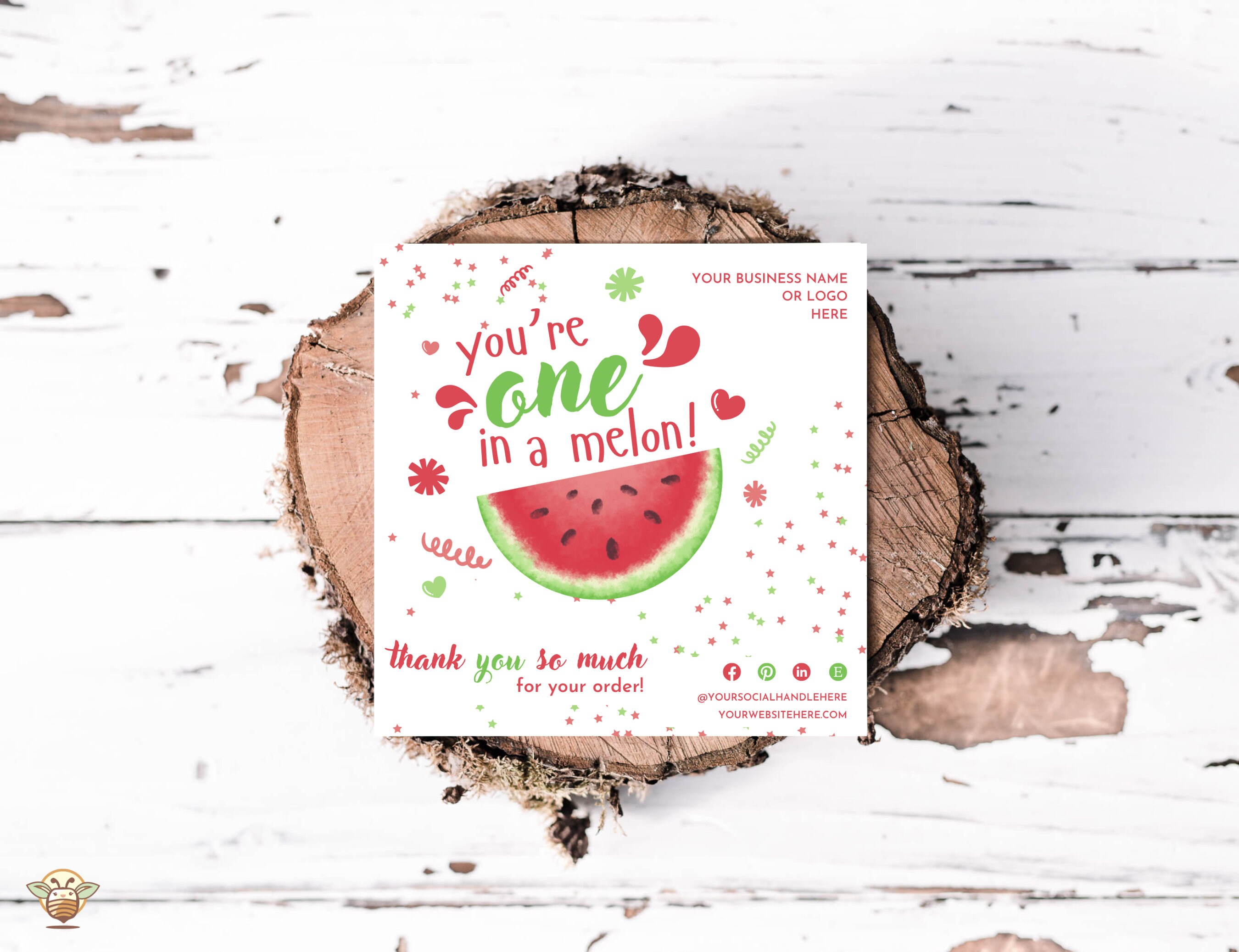 Watermelon Thank You Card Template, Summer Thank You Card Template ...