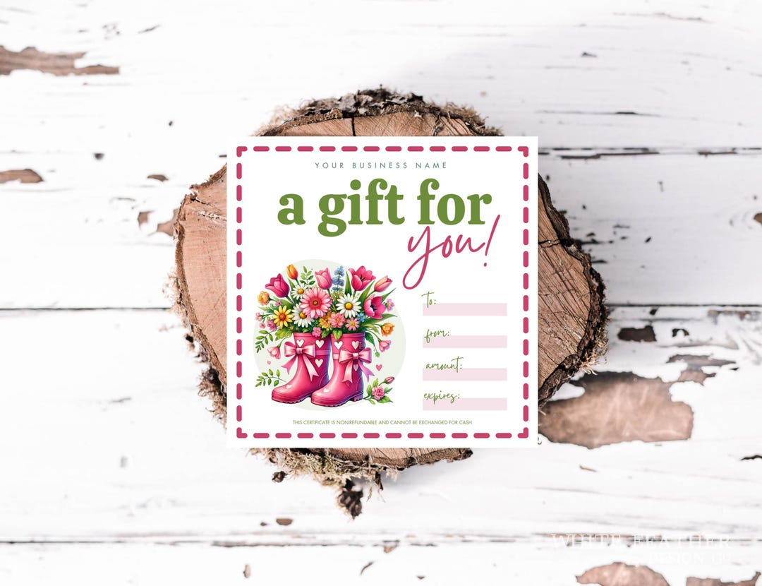 Spring Gift Certificate Template, Editable Gift Certificate, Spring ...