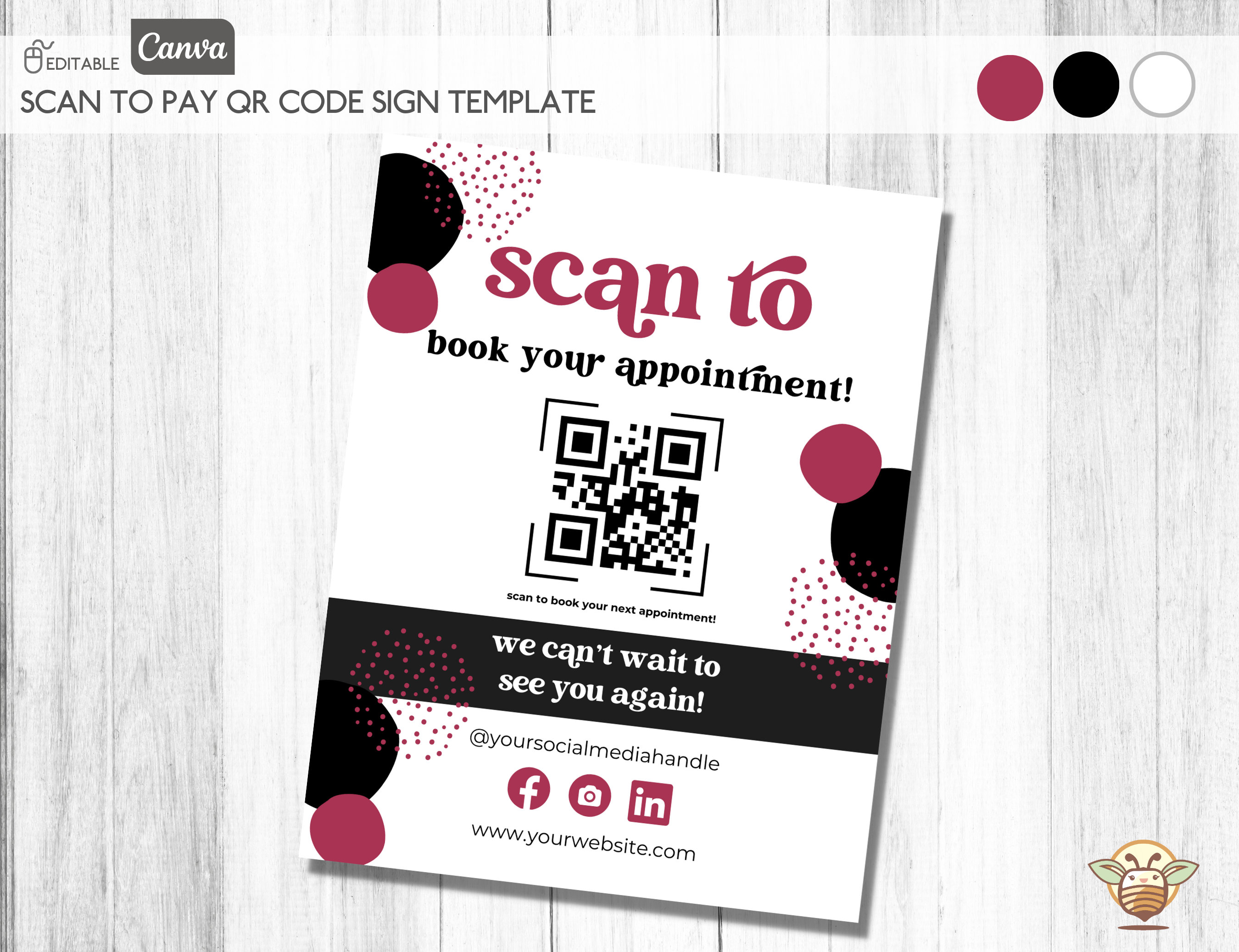 Editable QR Code Sign, Scan to Book Appointment Qr Code Sign Template ...