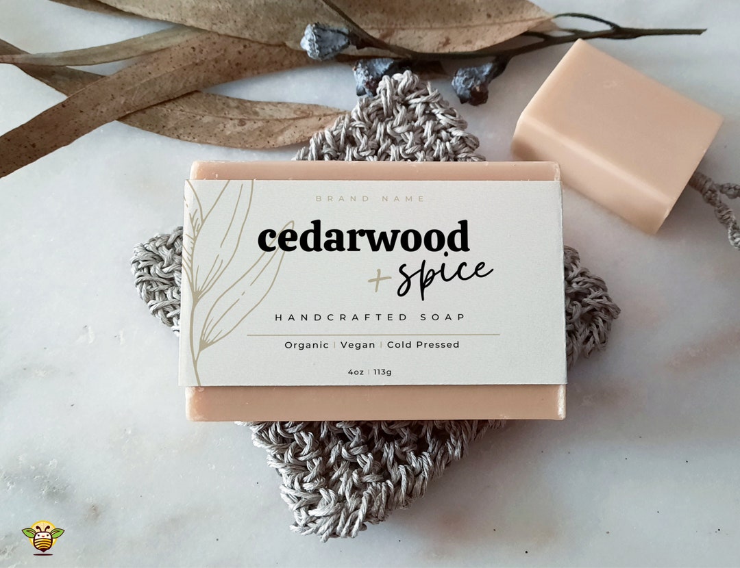 Clean Soap Label, Neutral Soap Label Template, Handmade Soap Belly Band ...