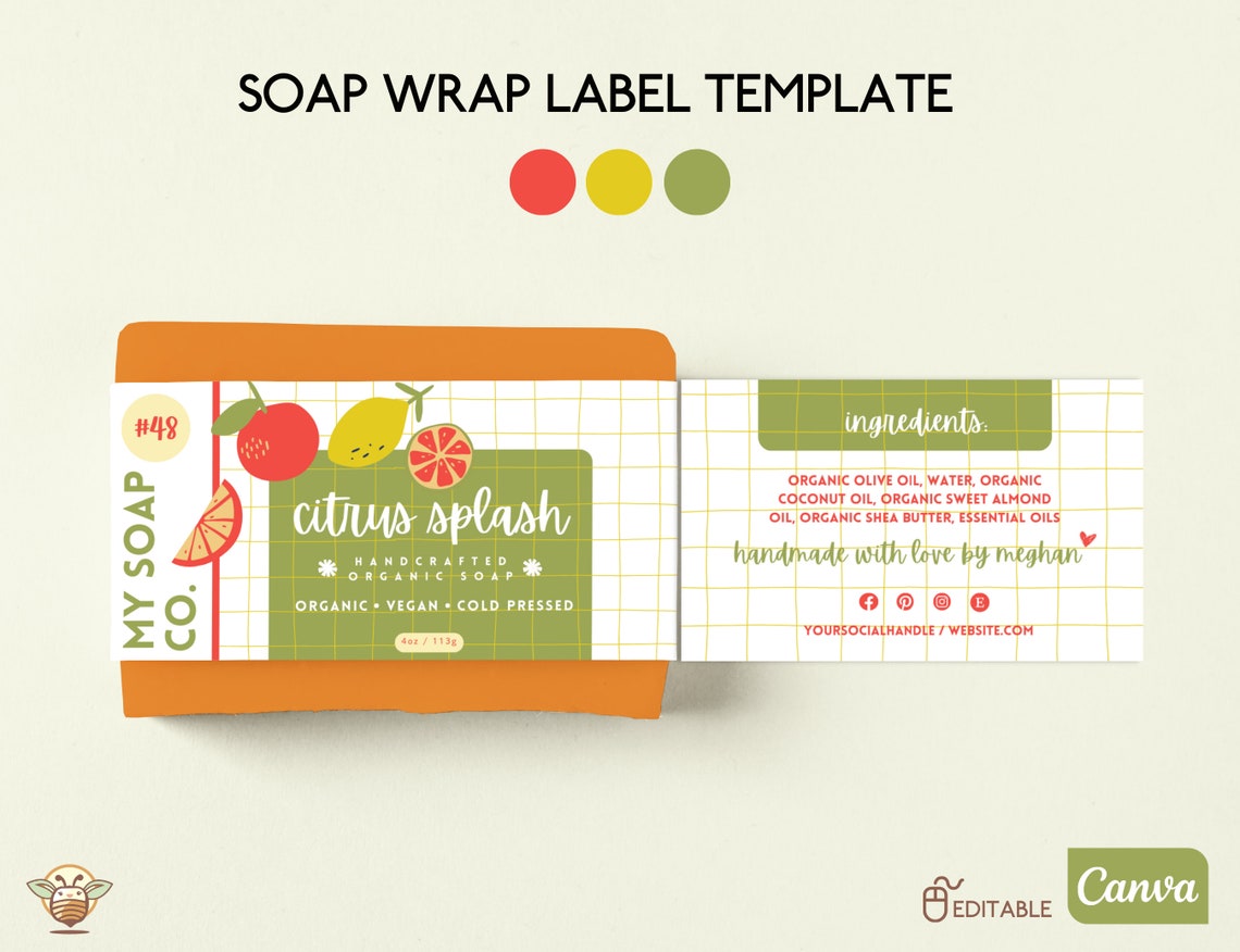 Colorful Soap Label Template, Custom Soap Label, Soap Label Template ...