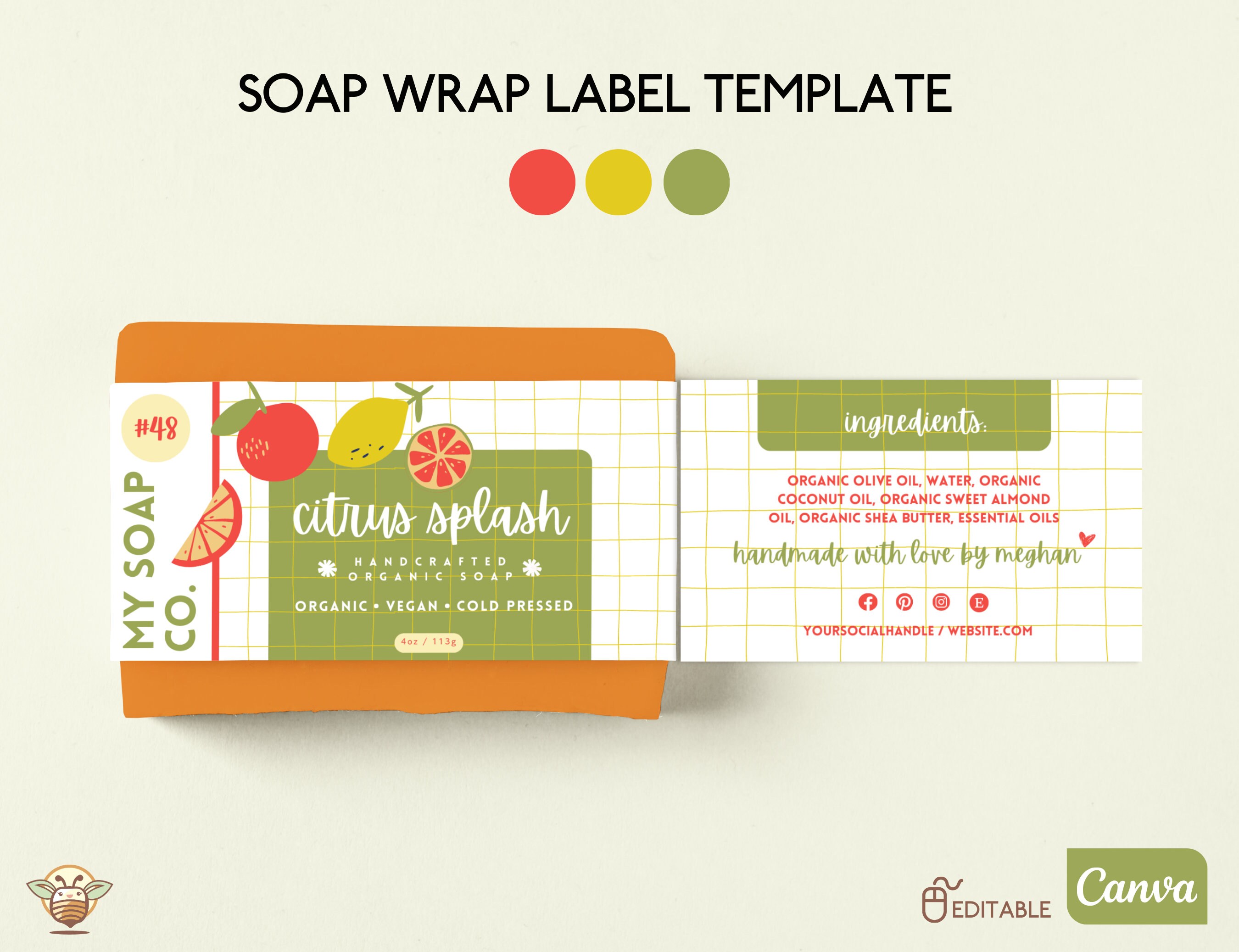 Colorful Soap Label Template, Custom Soap Label, Soap Label Template ...