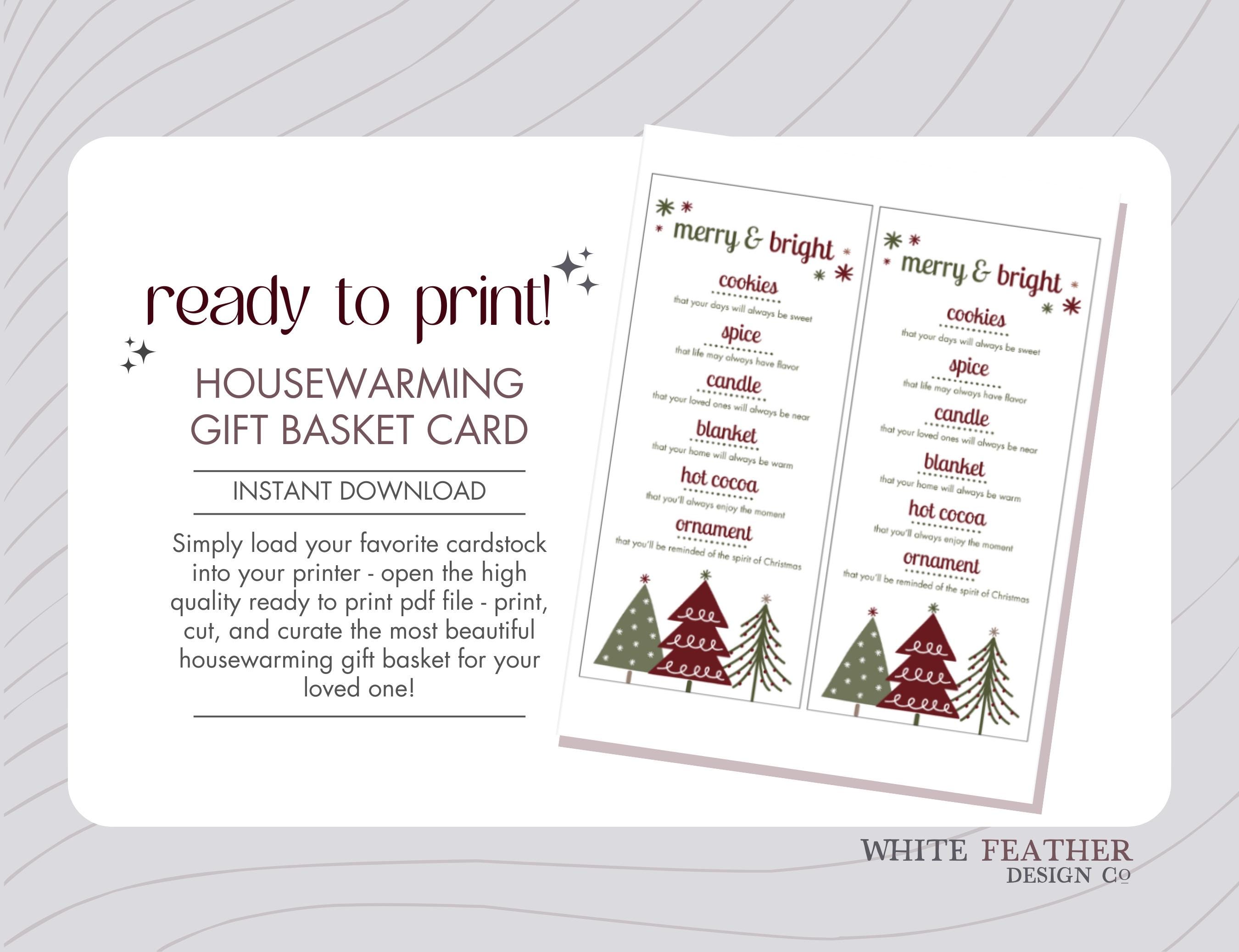 Holiday Gift Basket Card, Ready to Print Gift Card, Holiday ...
