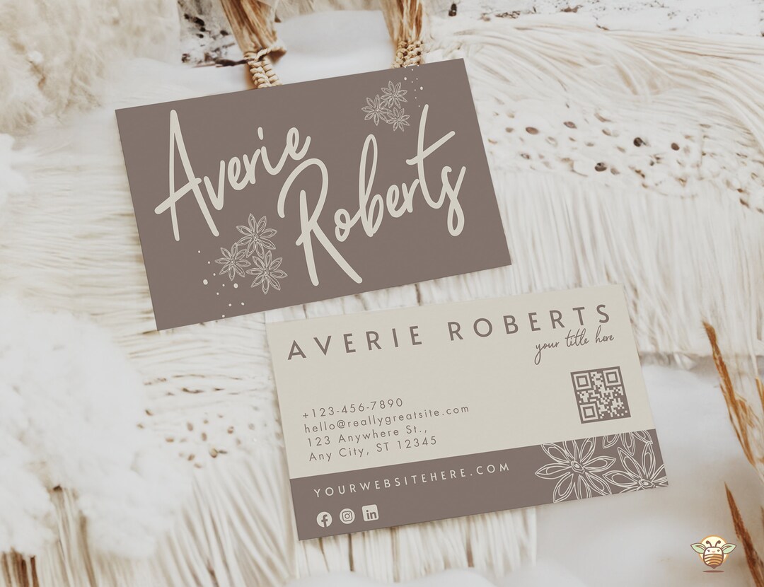 Modern Business Card Template, QR Code Business Card, Double Sided ...