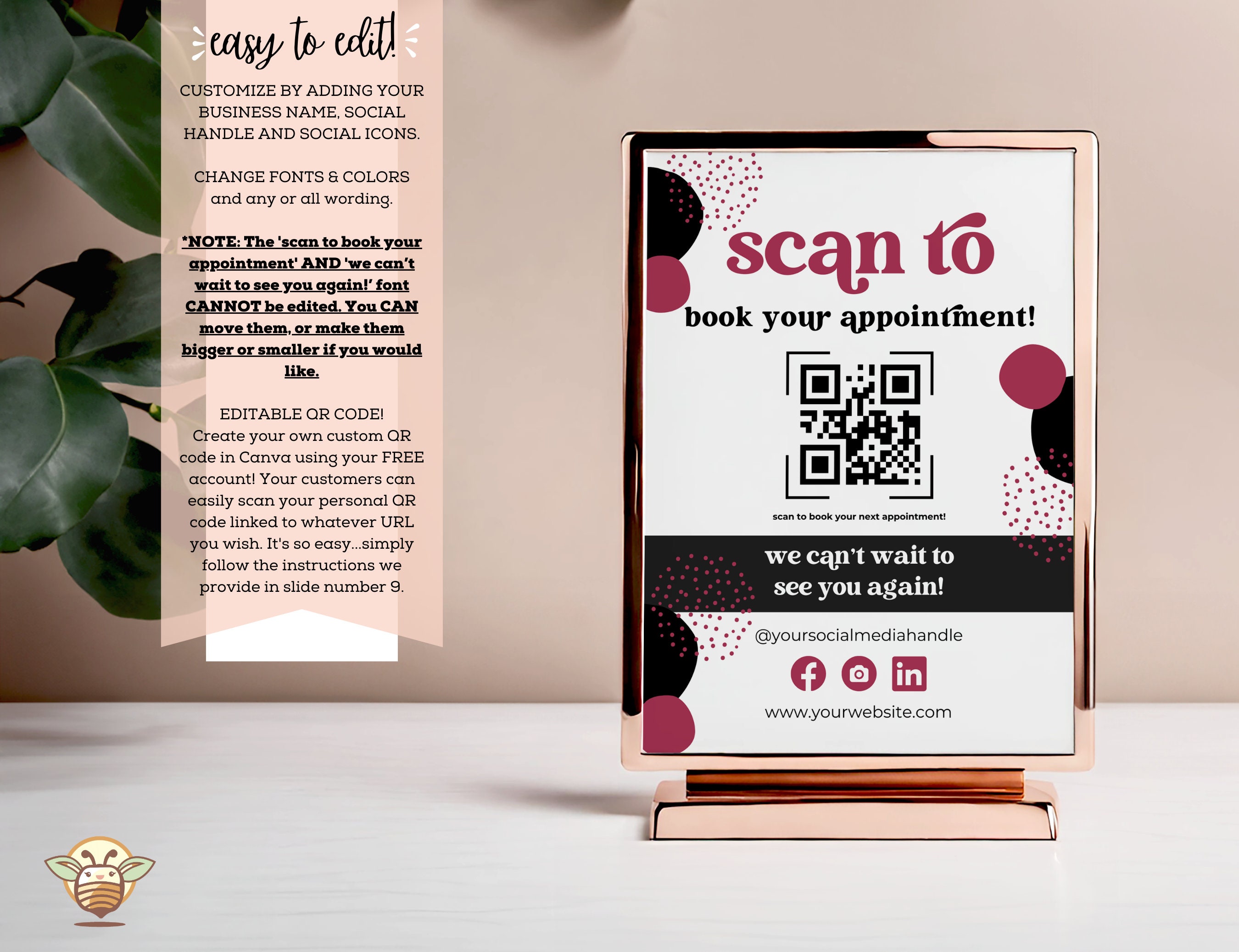 Editable QR Code Sign, Scan to Book Appointment Qr Code Sign Template ...