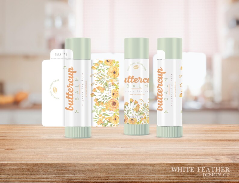 Spring Lip Balm Label Template, Lip Balm Wrap Packaging, Chapstick ...