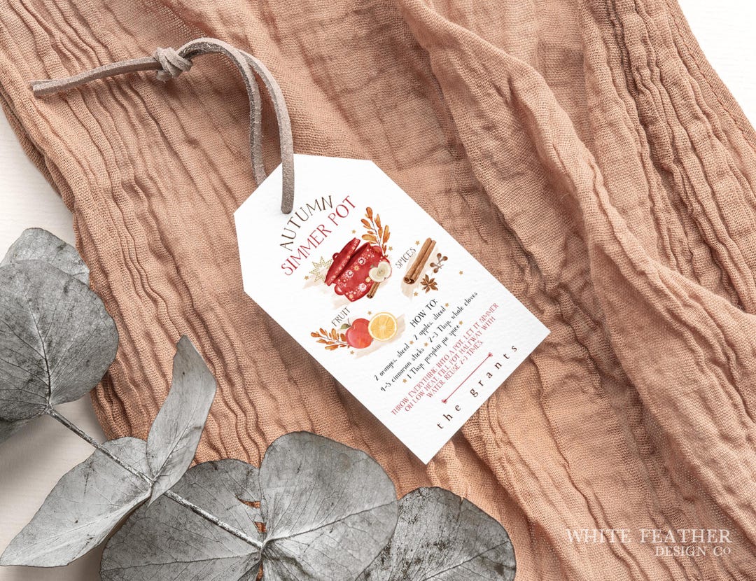 Recipe Gift Tag Template, Fall Gift Tag, Personalized Gift Tag Template ...