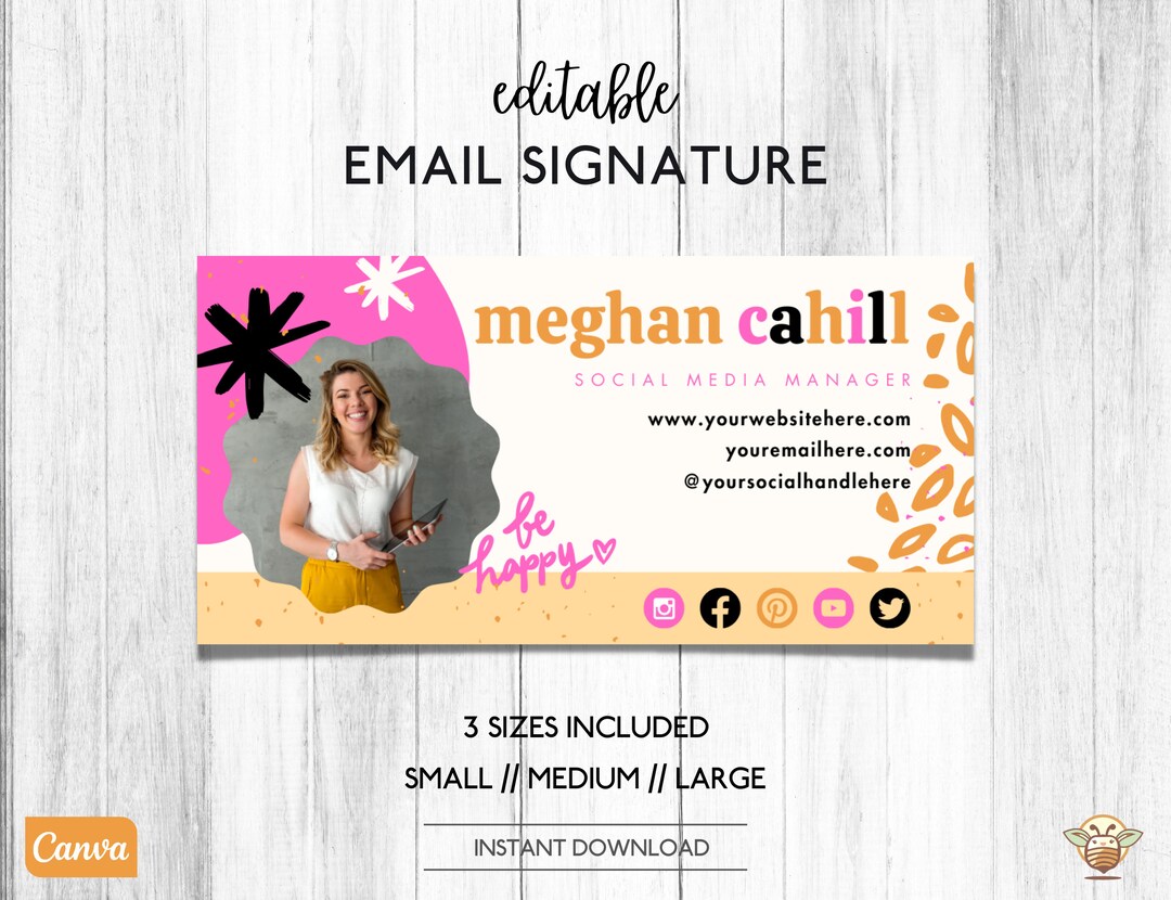 Editable Email Signature Template, Email Signature Template, Signature ...