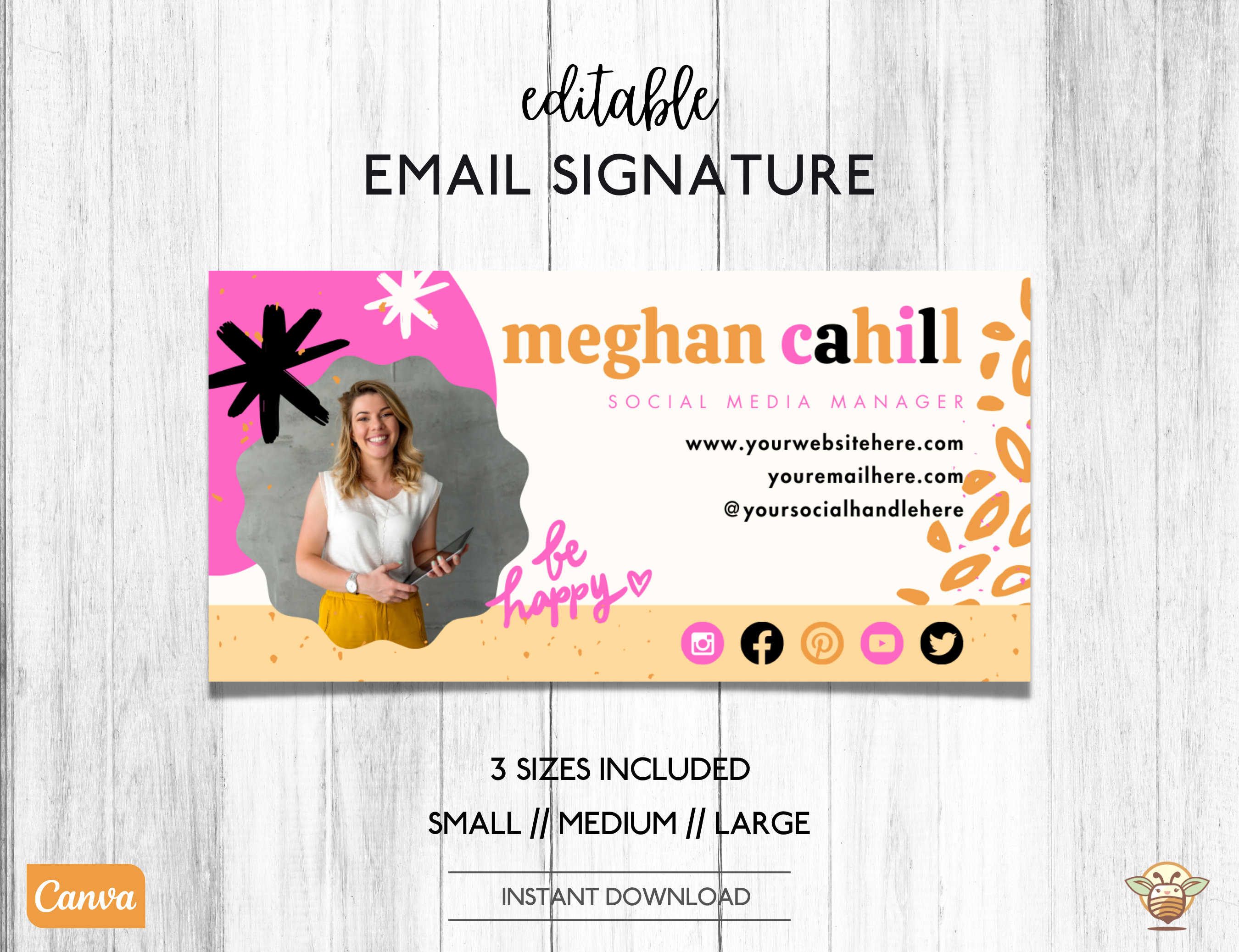 Editable Email Signature Template, Email Signature Template, Signature ...