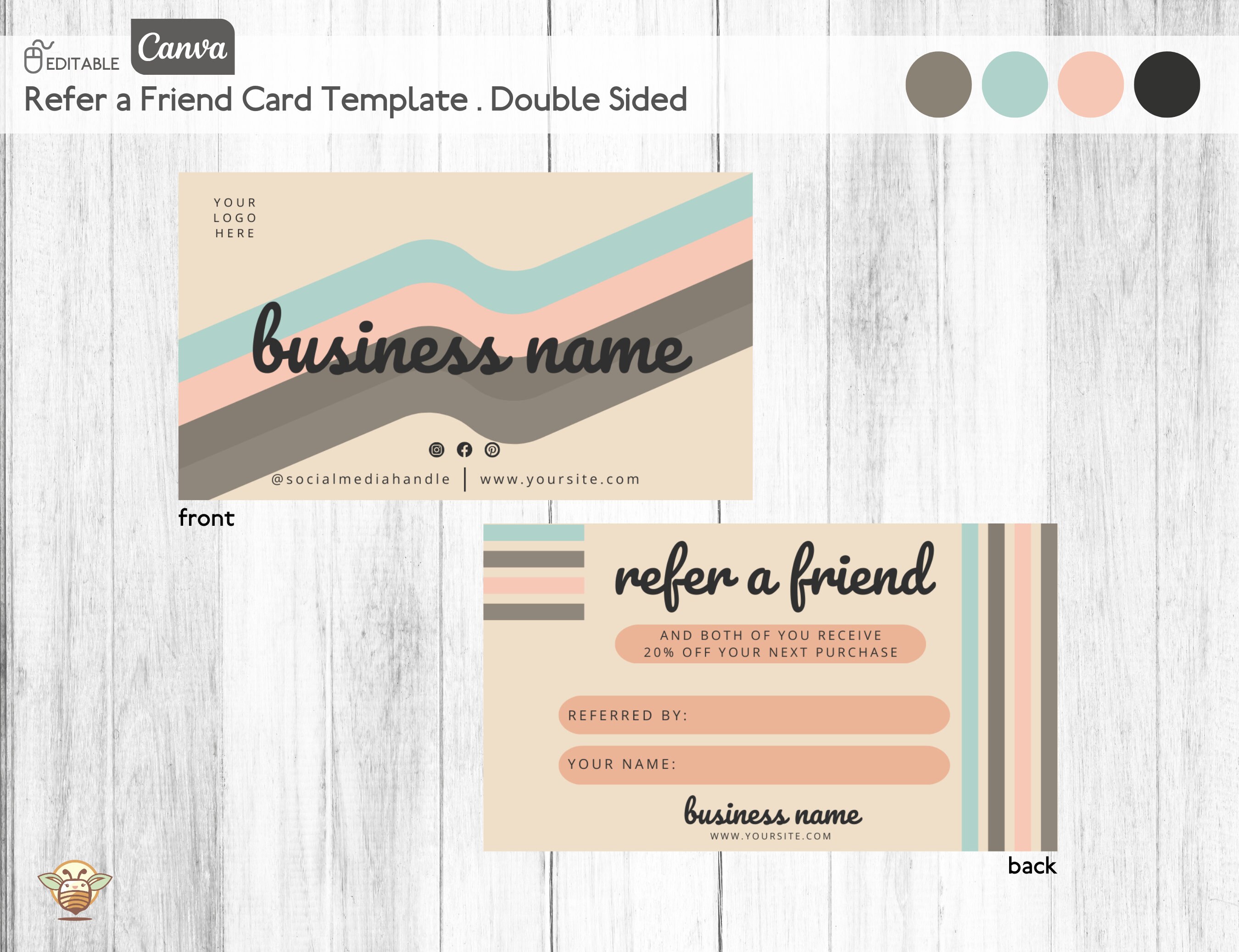 Refer a Friend Card Template, Referral Card Template, Package Insert ...