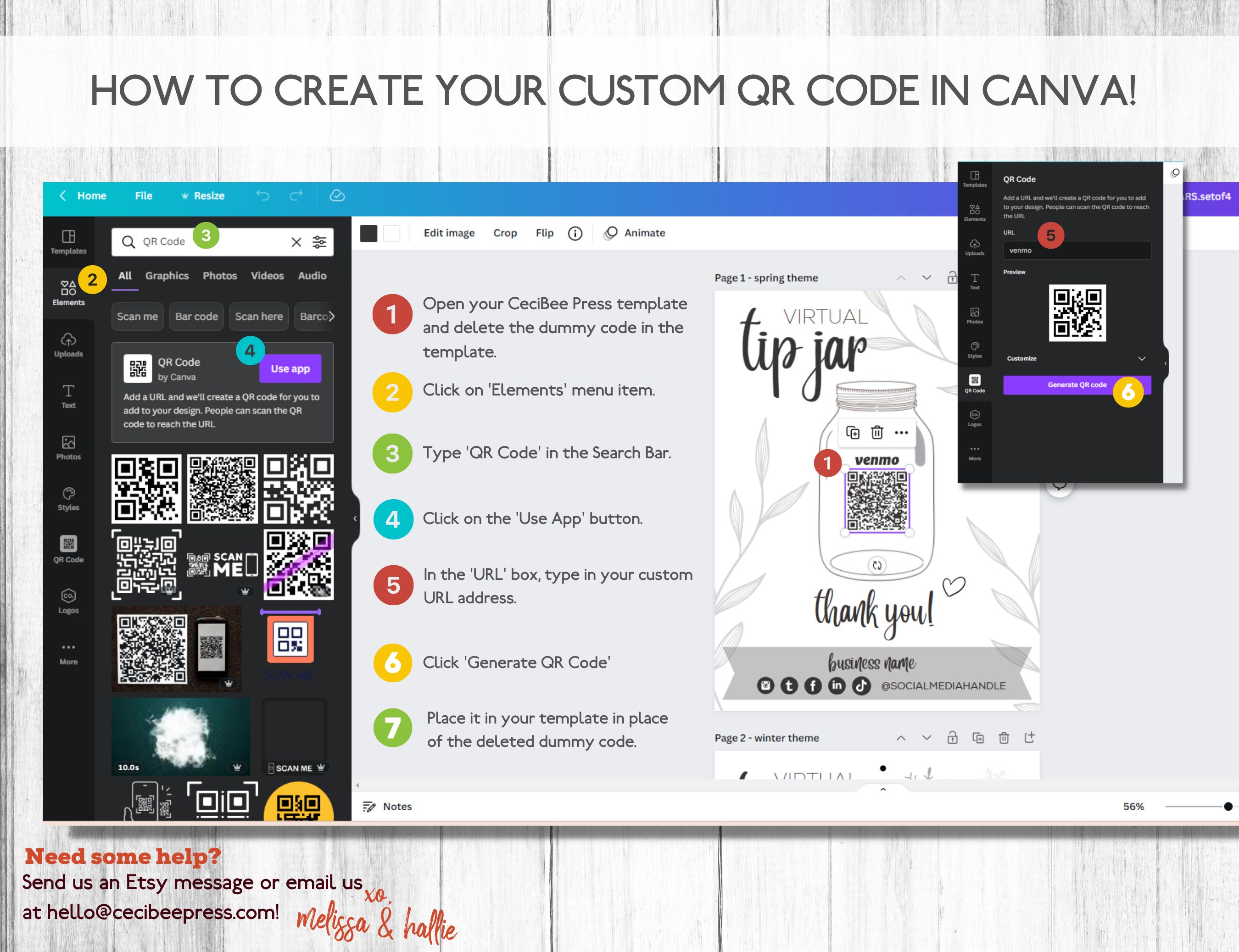 Editable Tip Jar Signs/review, Coffee Cup Tip Jar, Custom QR Code Tip ...