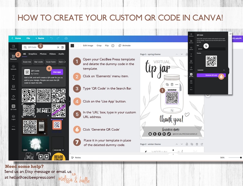 Editable Review Card Template QR Code Card Package Insert - Etsy Editable Review Card Template QR Code Card Package Insert - Etsy