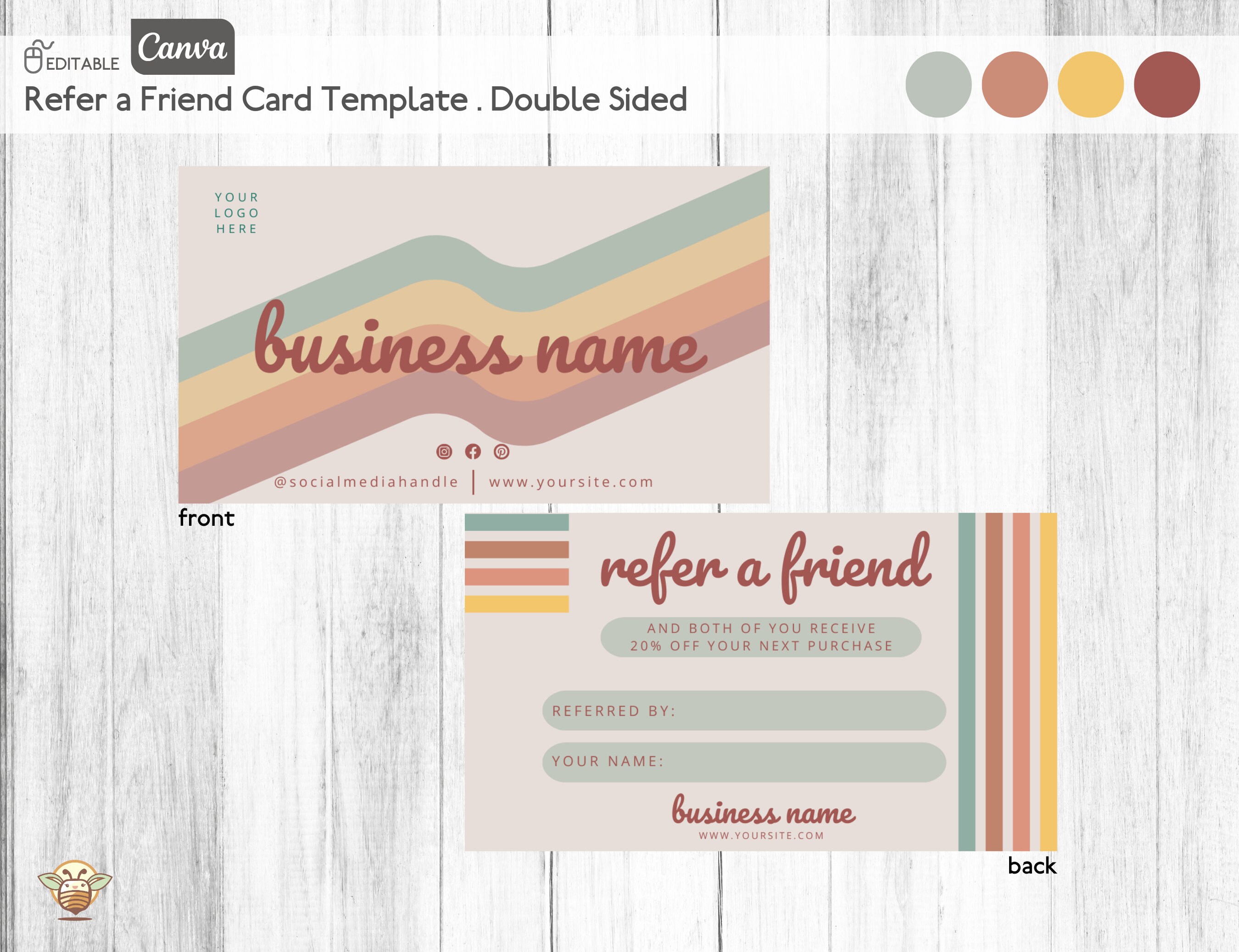Refer a Friend Card Template, Referral Card Template, Package Insert ...