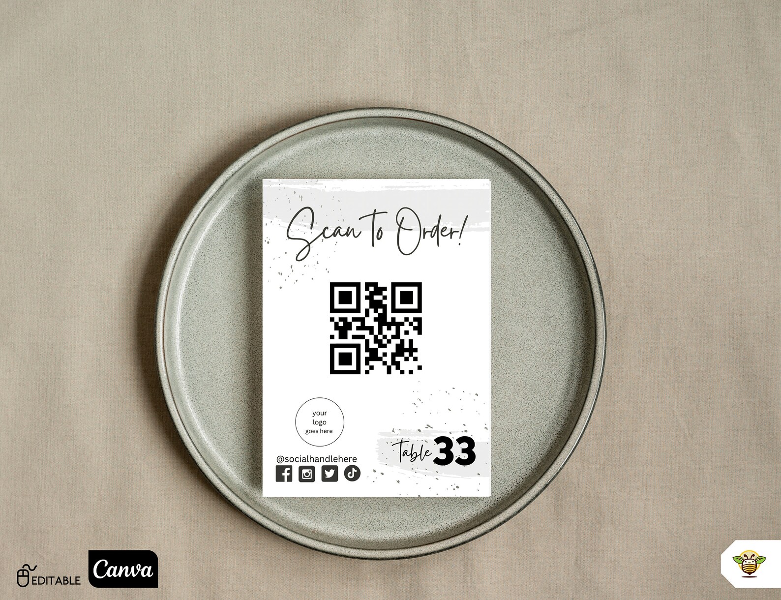 Editable QR Code Signs, Scan to Order, Scan to View Menu, Set of TWO ...