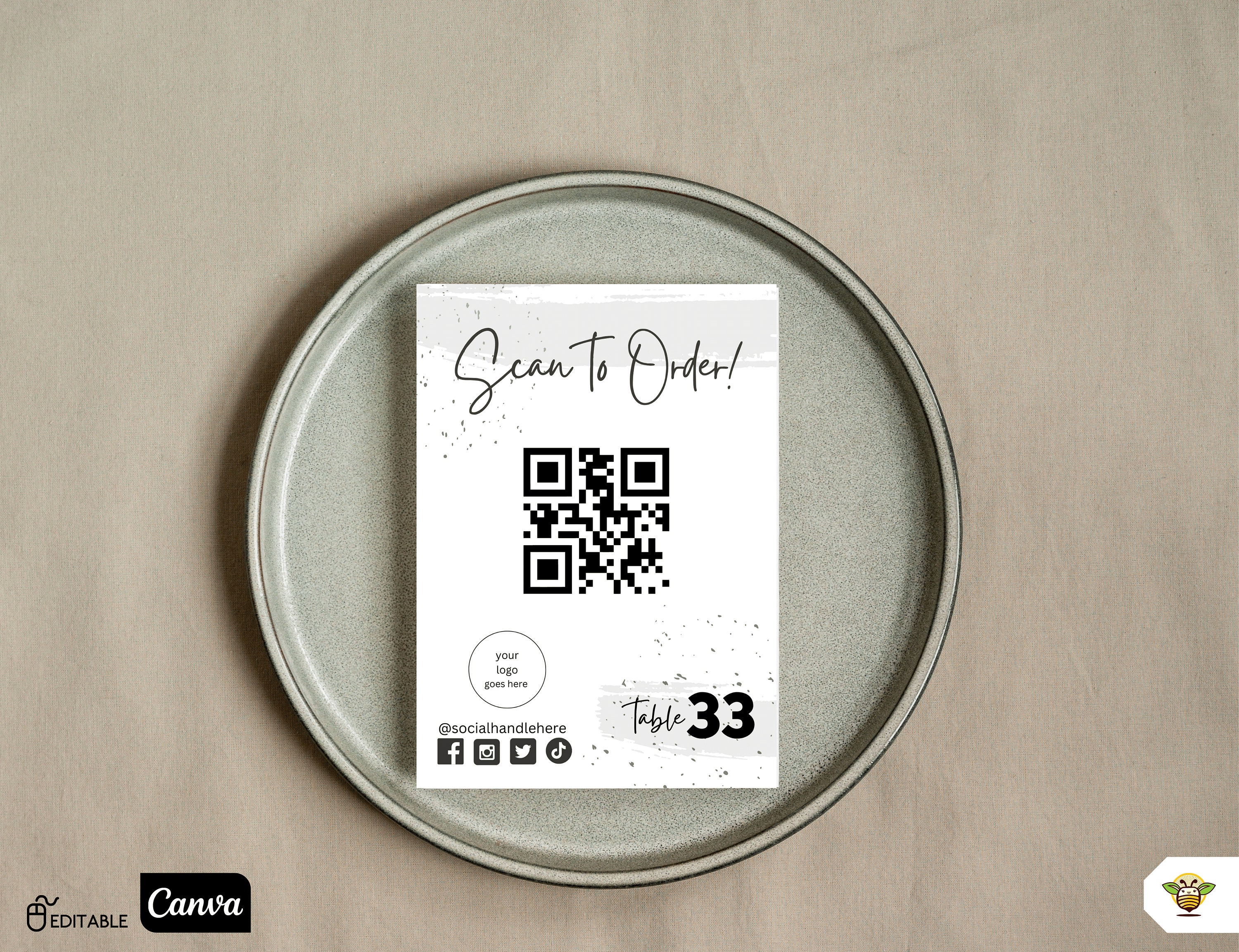 Editable QR Code Signs, Scan to Order, Scan to View Menu, Set of TWO ...