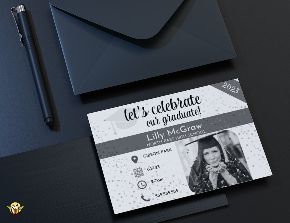 Editable Graduation Invitation Template Invitation Template - Etsy
