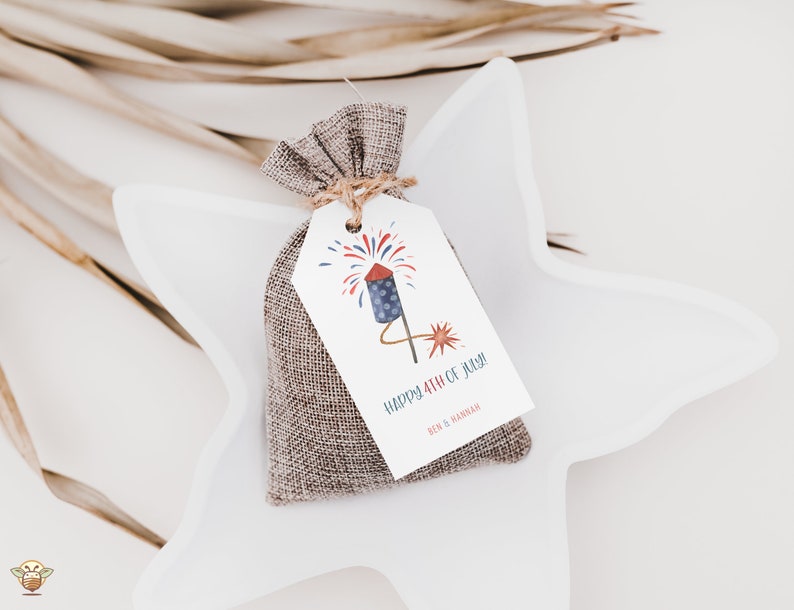 Fourth of July Gift Tag Template, Editable Gift Tag, Gift Hang Tag ...