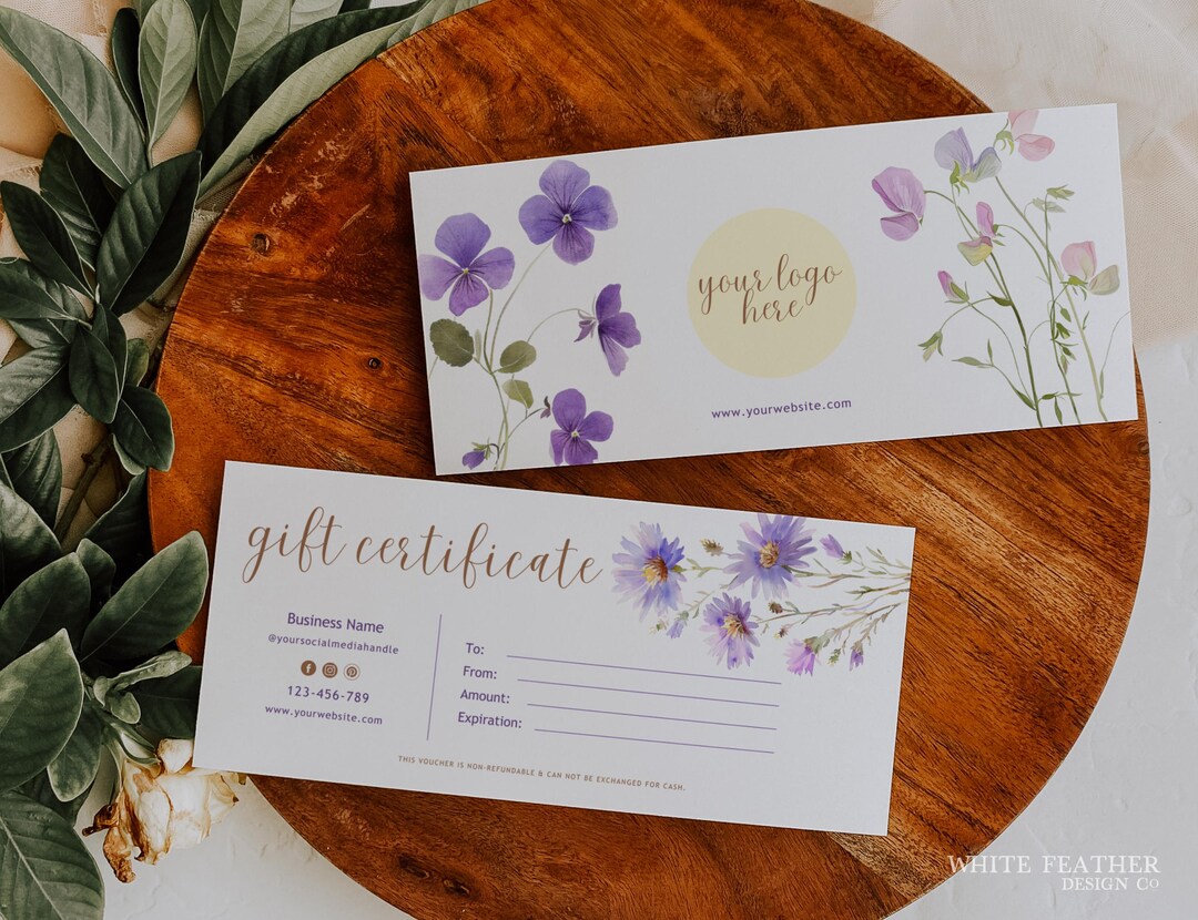Spring Gift Certificate Template, Editable Gift Certificate, Spring ...