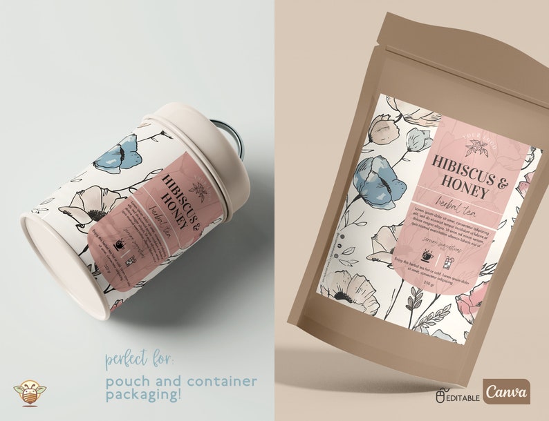 Editable Tea Packaging Label Template, Product Label Template, Gorgeous ...