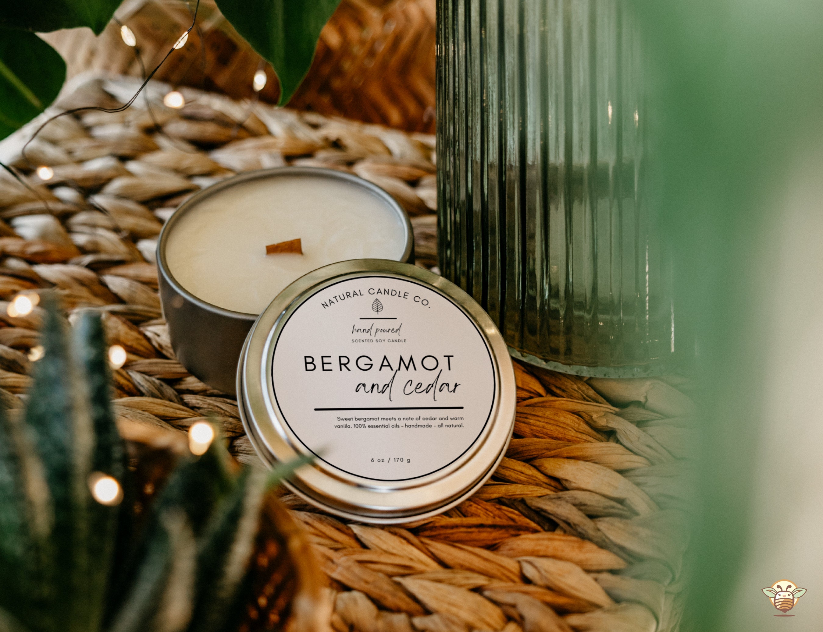 Round Candle Label Sticker Template, Editable Packaging (digital ...