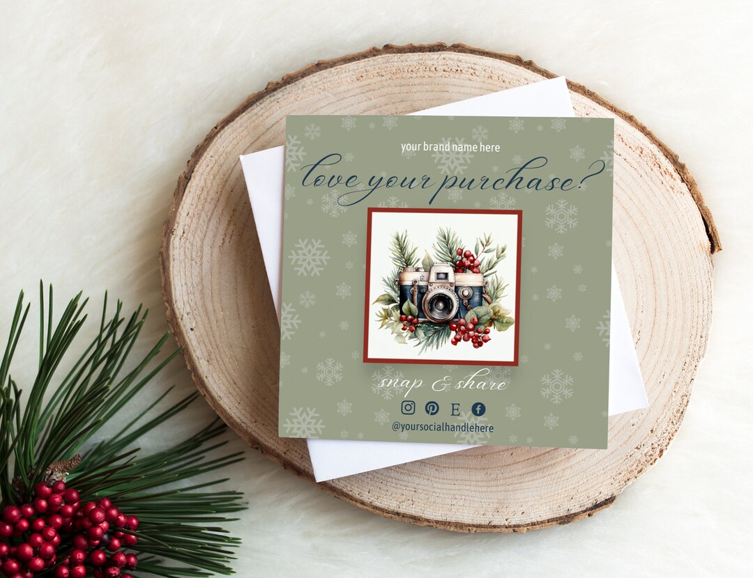 Holiday Snap & Share Card Template, Canva Editable (instant Download ...
