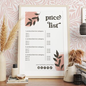 Editable Scan to Pay and Price List Templates, TWO Designs Included ...