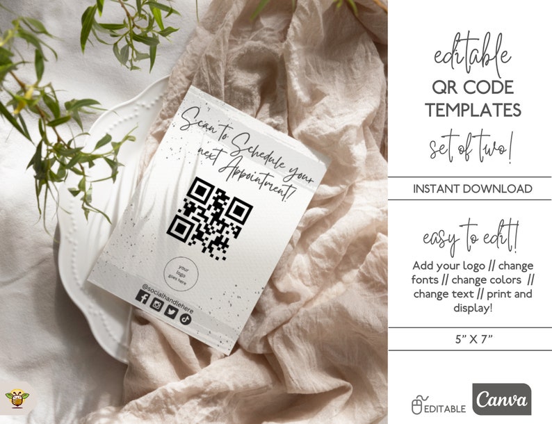 Editable QR Code Signs, Scan for Pricelist, Scan for Appointment, Set ...