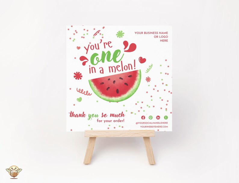 Watermelon Thank You Card Template, Summer Thank You Card Template ...