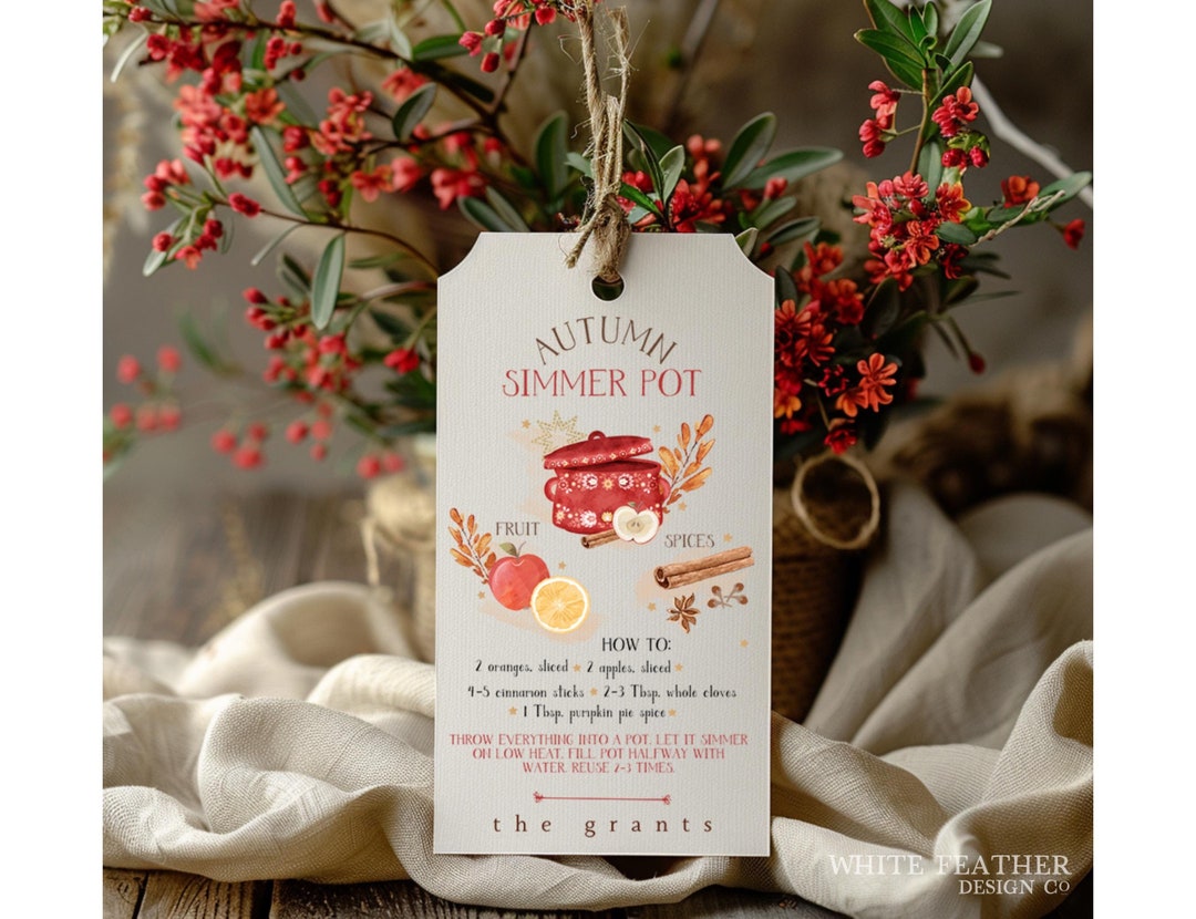 Recipe Gift Tag Template, Fall Gift Tag, Personalized Gift Tag Template ...