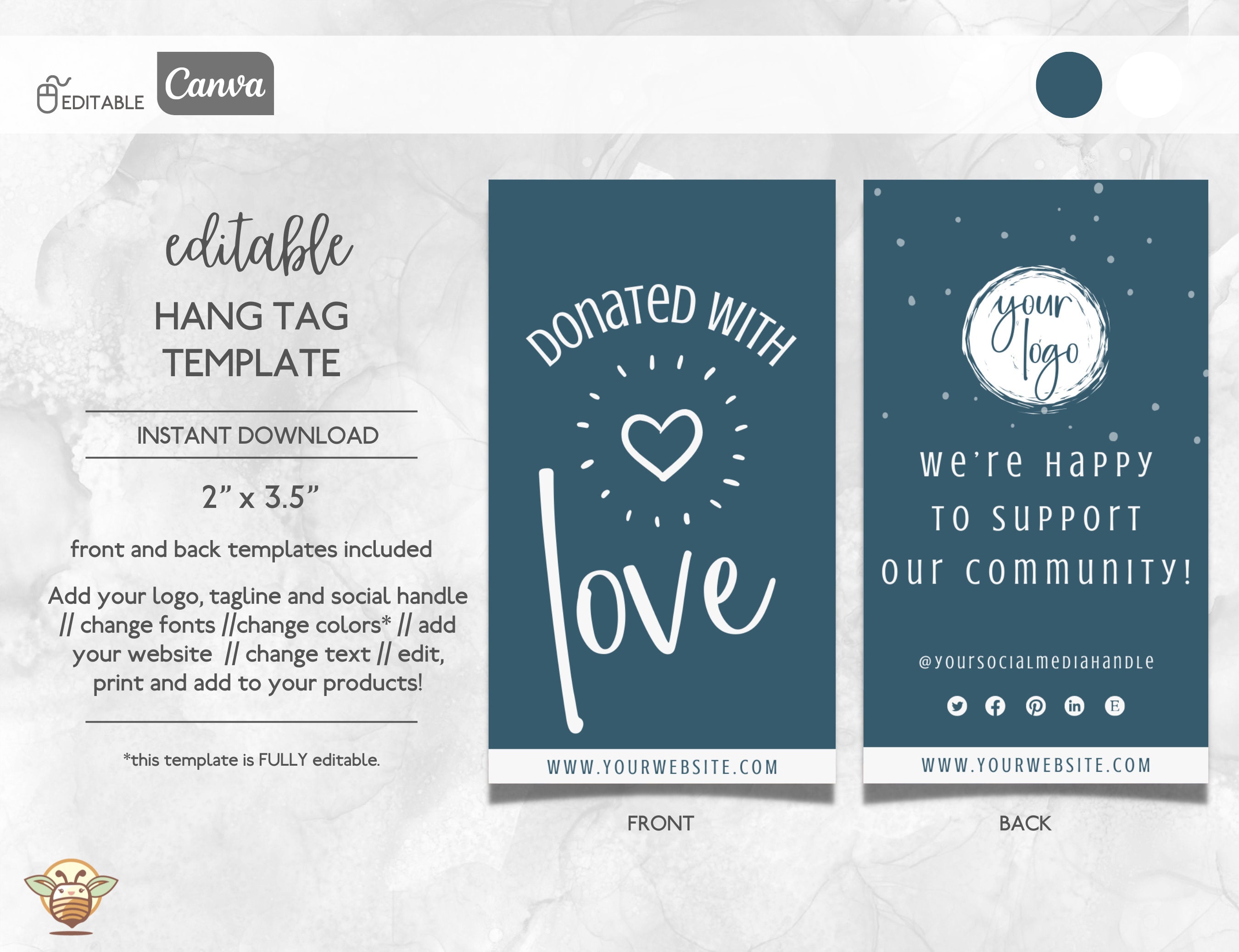 Editable Donation Hang Tag Template, Donation Basket Hang Tag, Tag ...