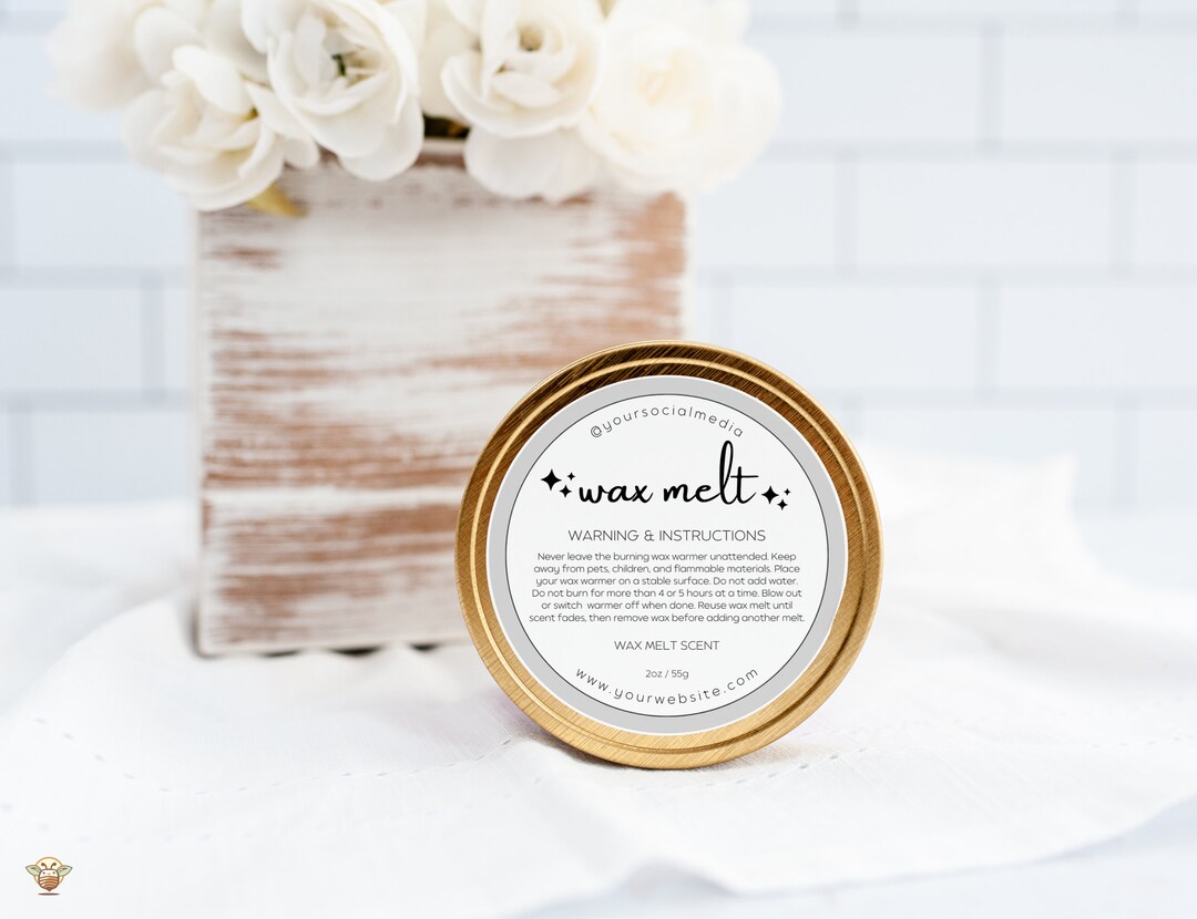 Round Wax Melt Warning Label Sticker Template, Warning Label Packaging ...