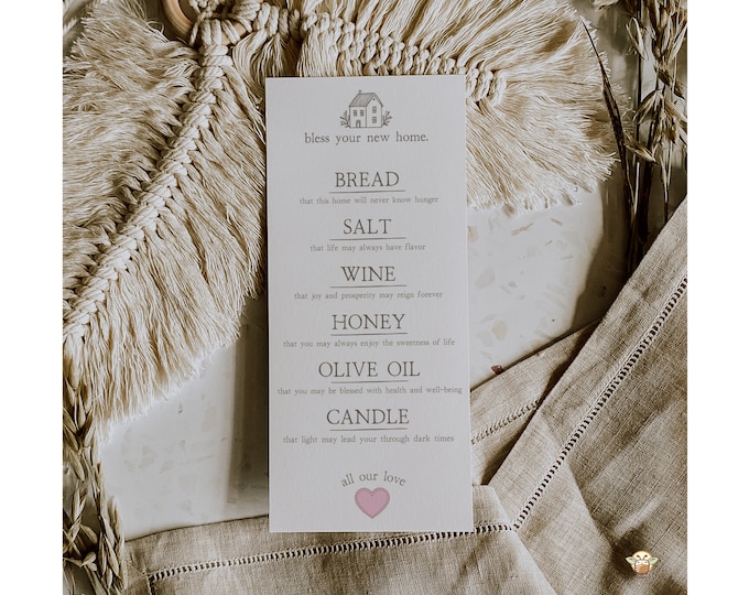 Housewarming Gift Basket Card, Ready to Print Gift Card, Lovely ...