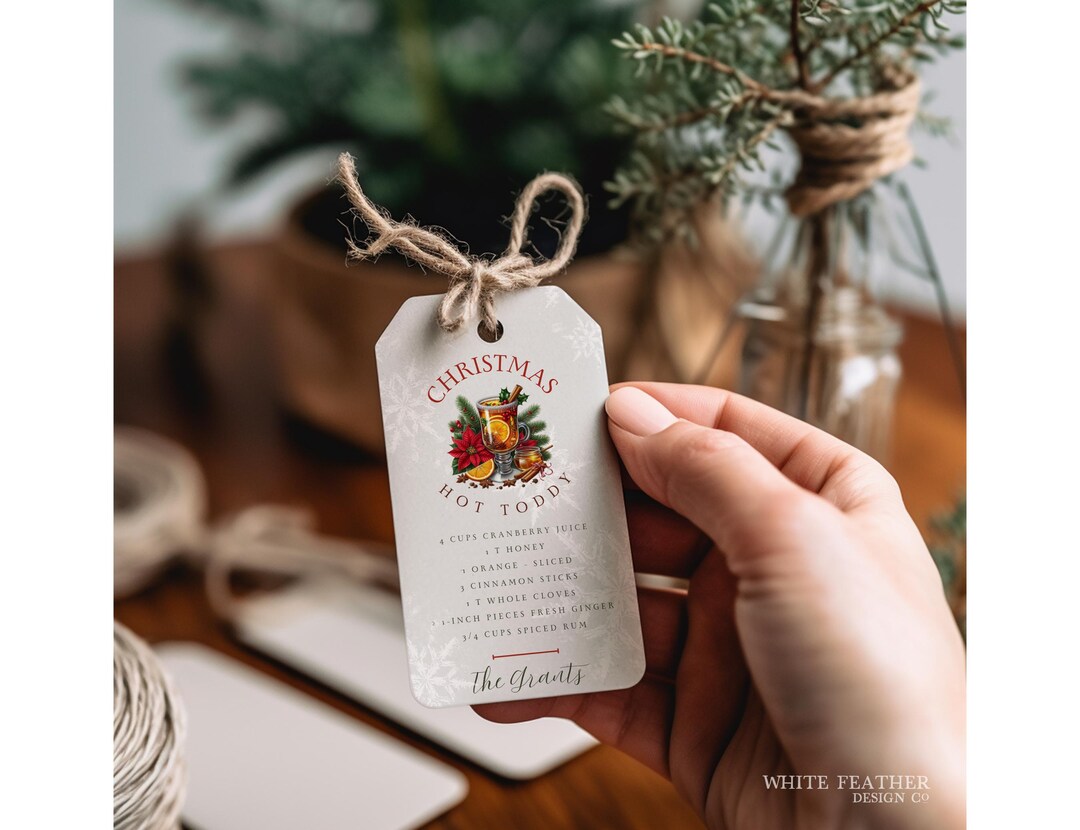 Recipe Gift Tag Template, Christmas Gift Tag, Personalized Gift Tag ...
