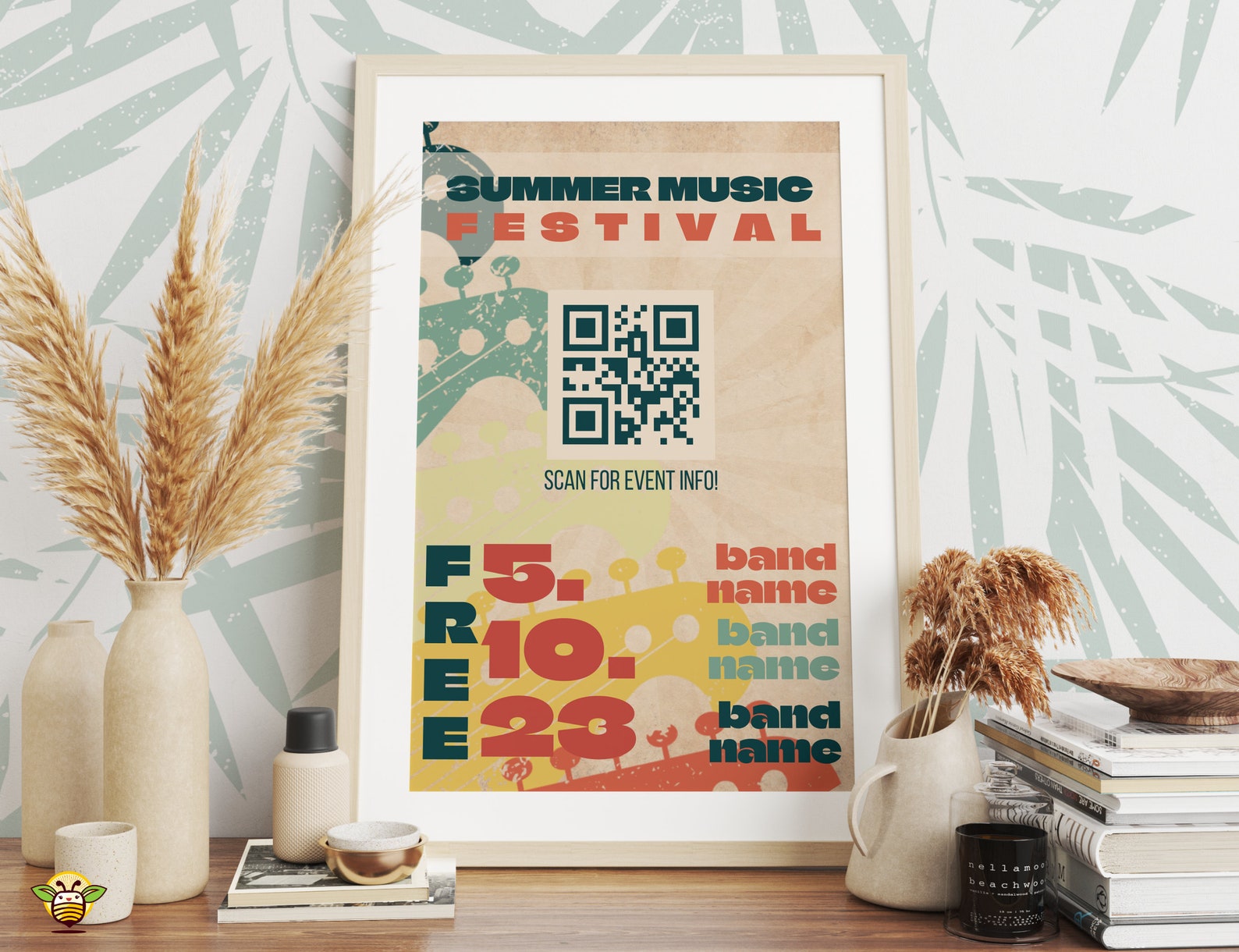 Editable Qr Code Flyer, Music Festival Qr Code Sign Template, Canva ...