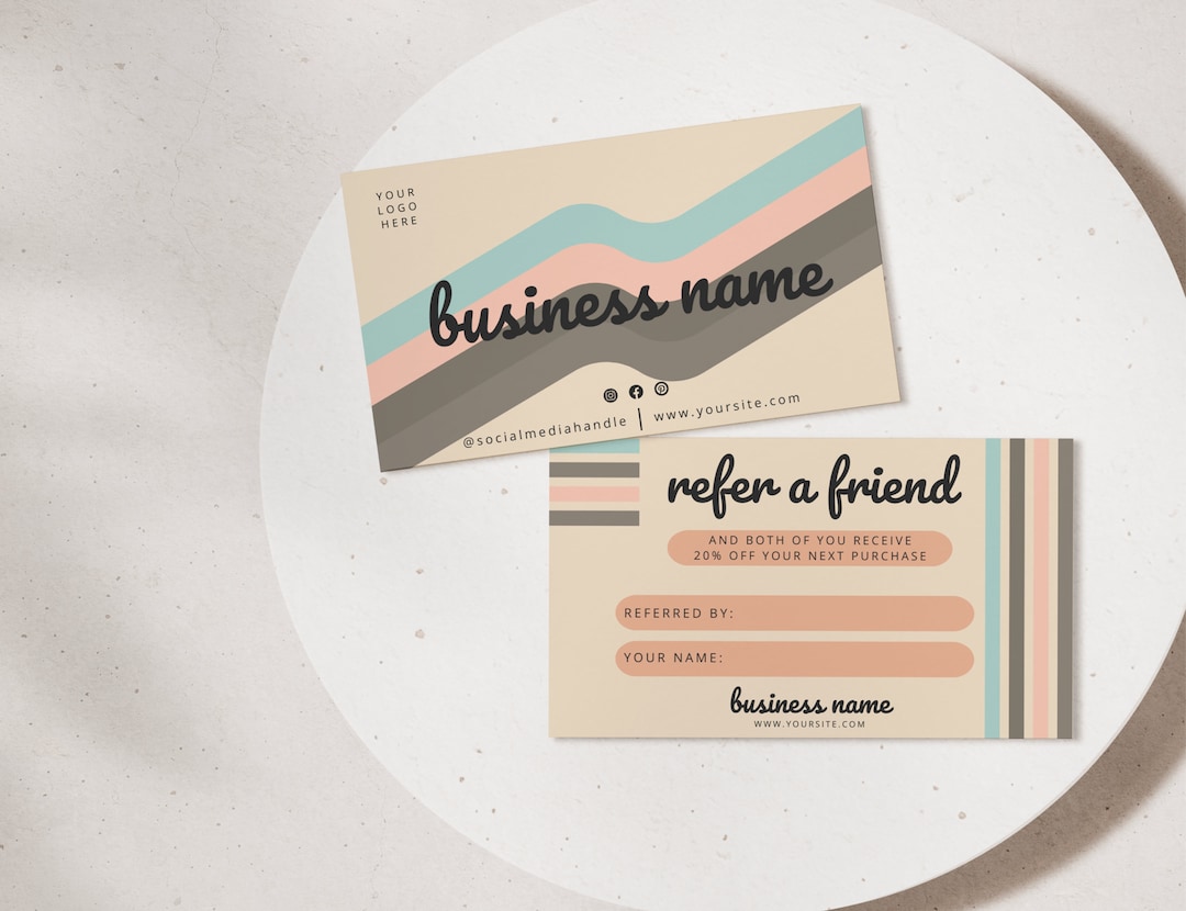 Refer a Friend Card Template, Referral Card Template, Package Insert ...
