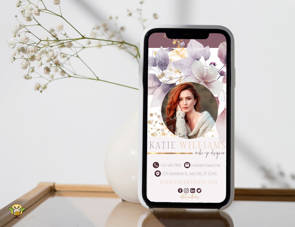 Digital Business Card Template, Editable Digital Business Card Template ...